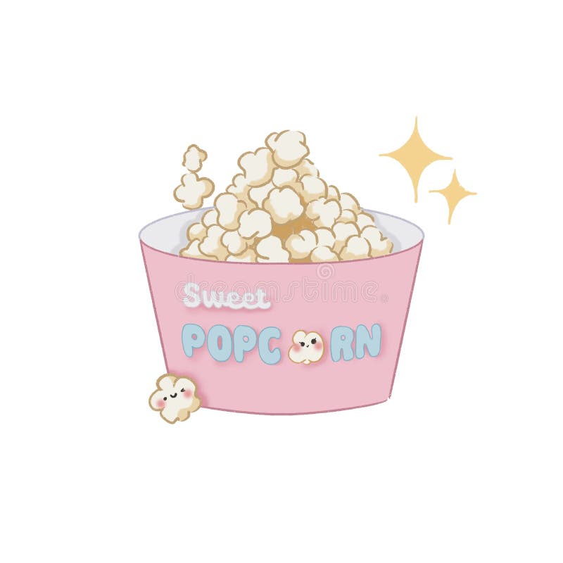 Pink Popcorn Clipart Black
