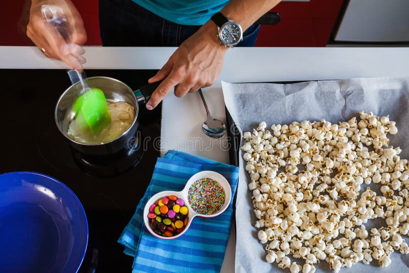 Sweet Popcorn stock image. Image of table, dressing, sweeties - 89127371