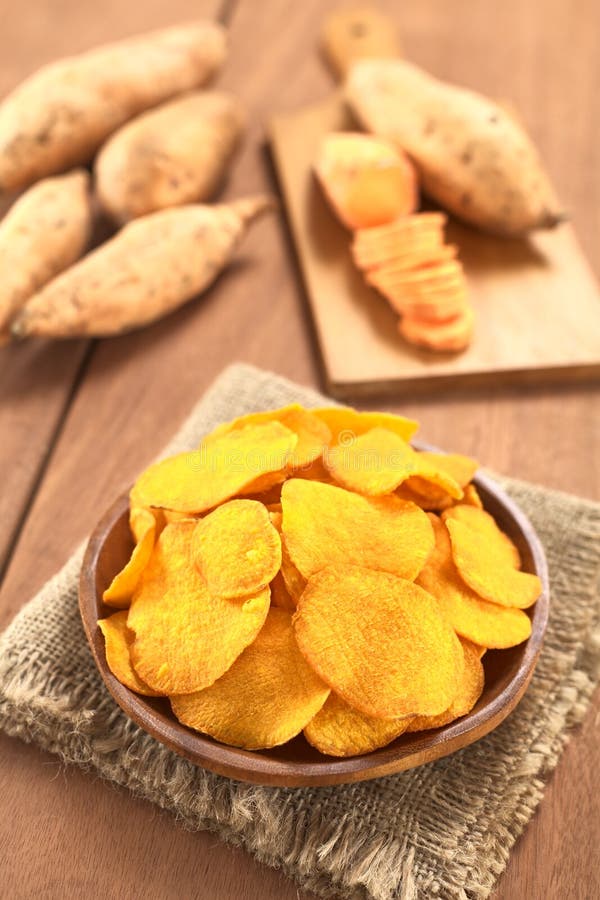 Sweet Potato Chips stock photo. Image of orange, crunchy - 52026154
