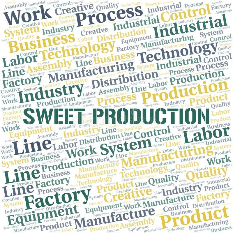 Sweet Production Word Cloud Create with Text only. Stock Illustration ...