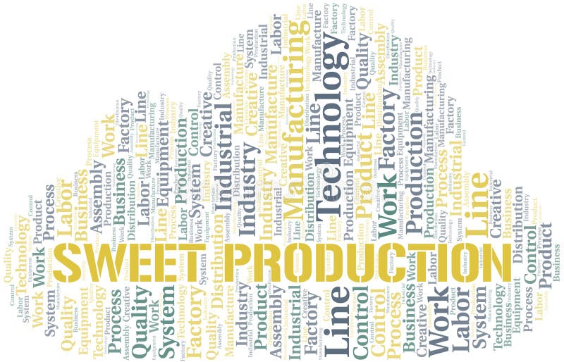 Sweet Production Word Cloud Create with Text only. Stock Illustration ...