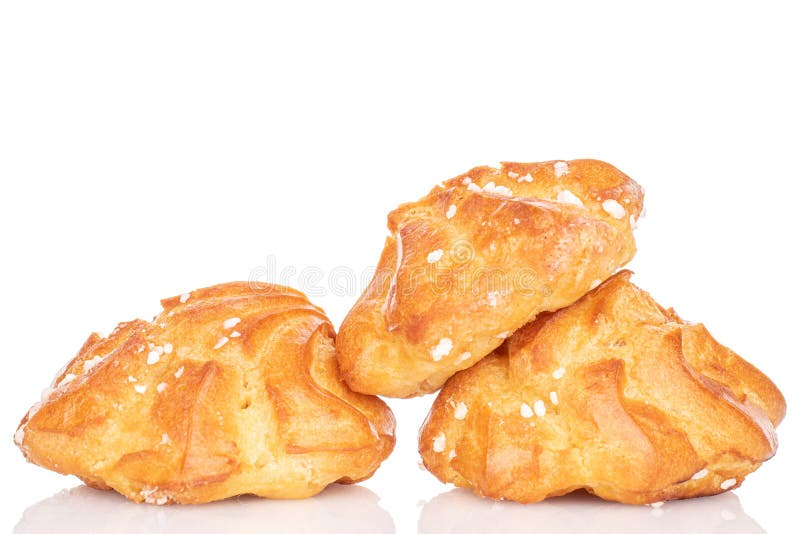 Sweet profiterole on white stock photo. Image of freshness - 180261494
