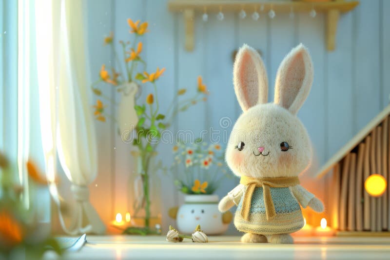 Sweet Rabbit, Children Cartoon Like Toy Stock Illustration ...