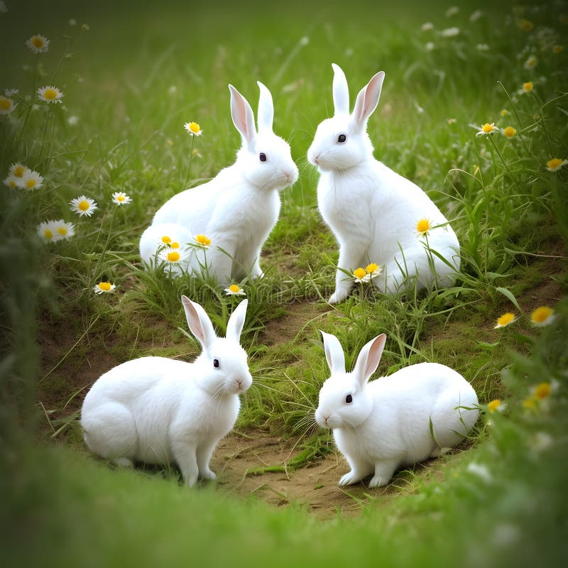 Sweet rabbit in nature stock illustration. Illustration of animal ...