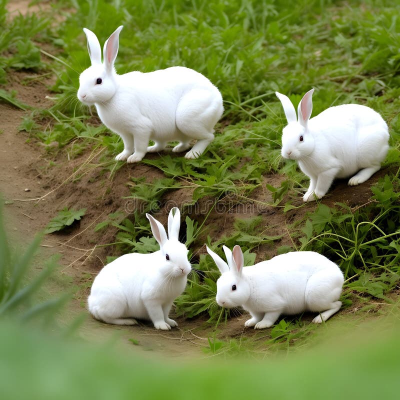 Sweet rabbit in nature stock illustration. Illustration of grazing ...