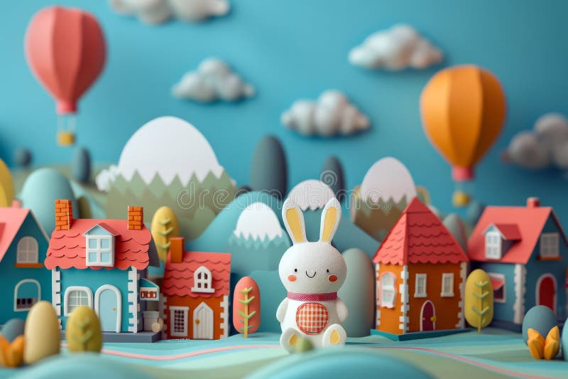 Sweet Rabbit Playful Toys for Children Stock Illustration ...