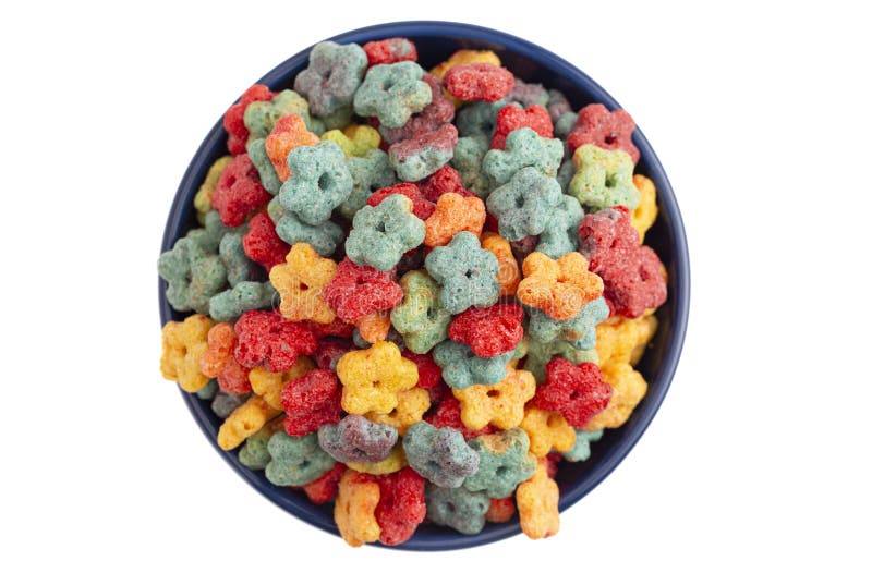 Sweet Rainbow Star Shaped Fruit Flavored Breakfast Cereal Stock Image ...