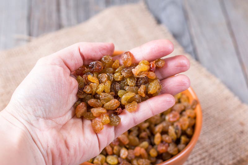 Sweet raisins in hand stock image. Image of brown, fruit - 84054029