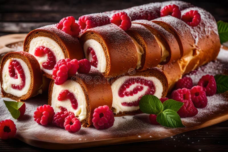 Sweet raspberry swirl cake stock illustration. Illustration of ...