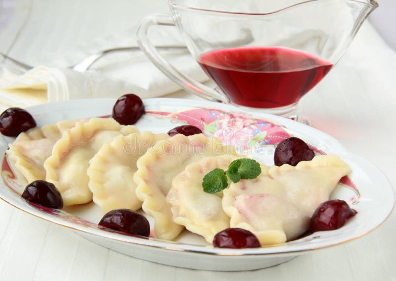 Sweet Ravioli with Cherries Stock Photo - Image of gourmet, recipe ...