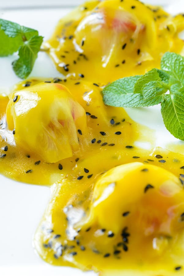 Sweet Ravioli with Strawberry Stock Image - Image of color, gourmet ...