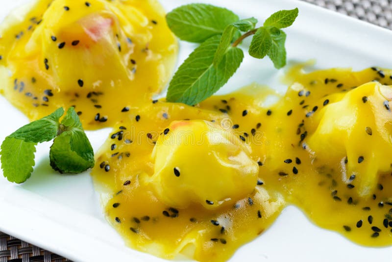 Sweet Ravioli with Strawberry Stock Image - Image of food, cooked: 93000911