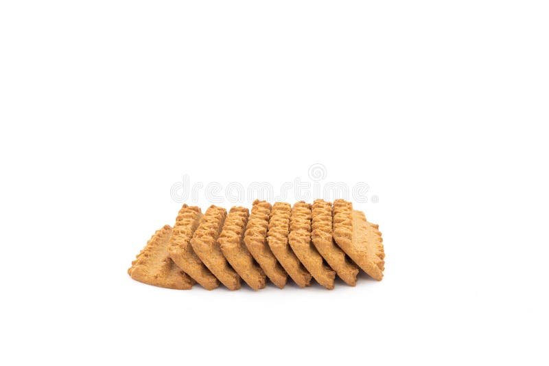 Sweet Rectangular Bar Shape Biscuits in Row on Isolated White ...