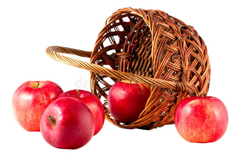 Sweet Red Fruit Ripe Apples in the Basket Stock Photo - Image of ...