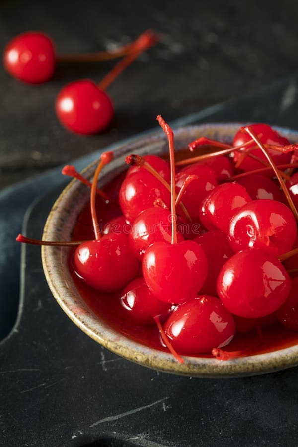 Sweet Red Maraschino Cherries Stock Image - Image of indulgence ...