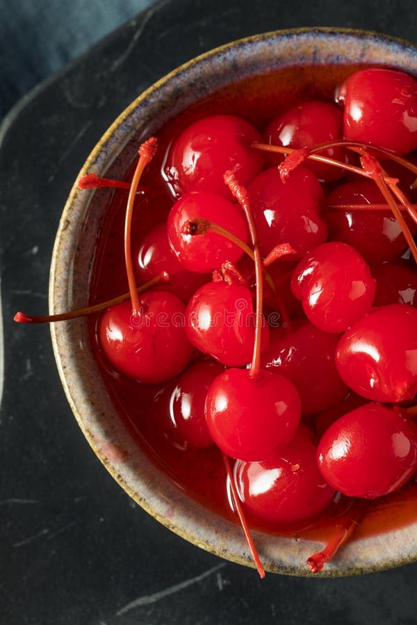 Sweet Red Maraschino Cherries Stock Image - Image of indulgence ...