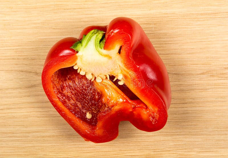 Sweet red pepper in a cut stock photo. Image of organic - 85672460
