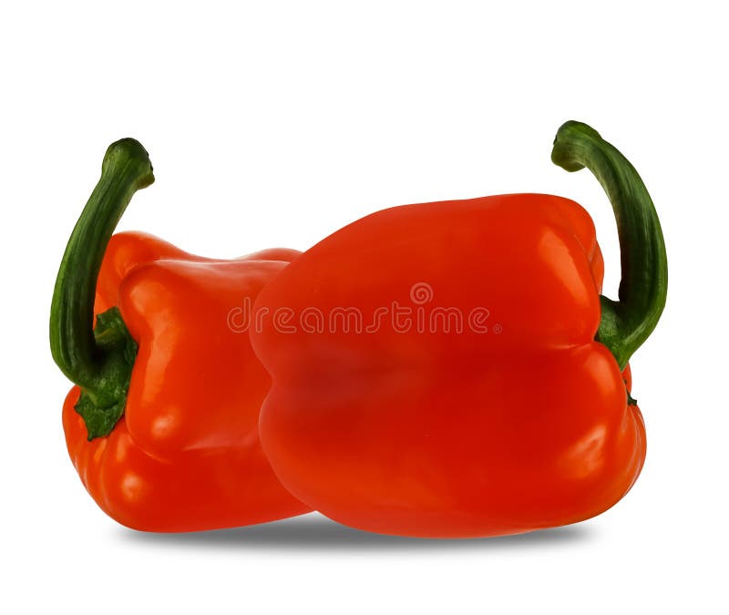 Sweet Red Pepper, on a White Background with a Shadow Stock Photo ...