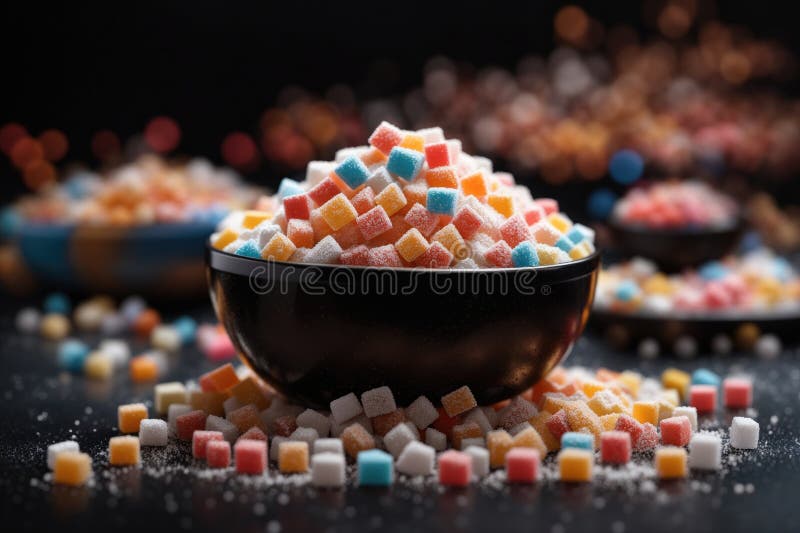 Sweet Refined Sugar Colorfull Cubes Stock Illustration - Illustration ...