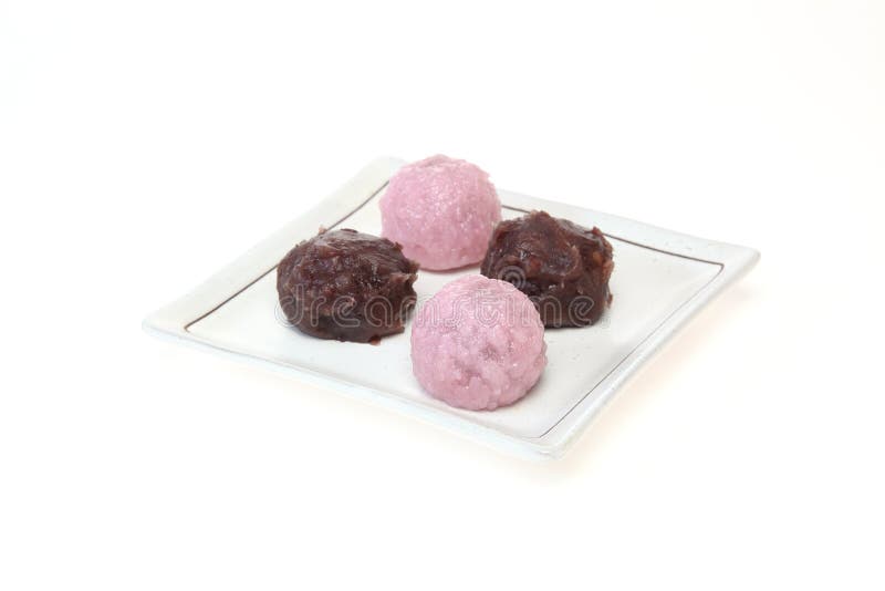 Sweet Rice Ball with Sweetened Red Beans Stock Image - Image of ...