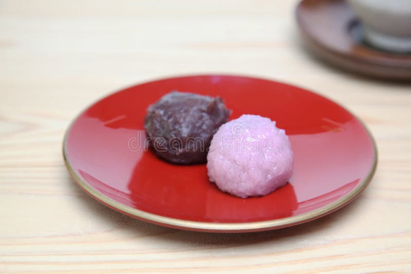 Sweet Rice Ball with Sweetened Red Beans Stock Image - Image of ...