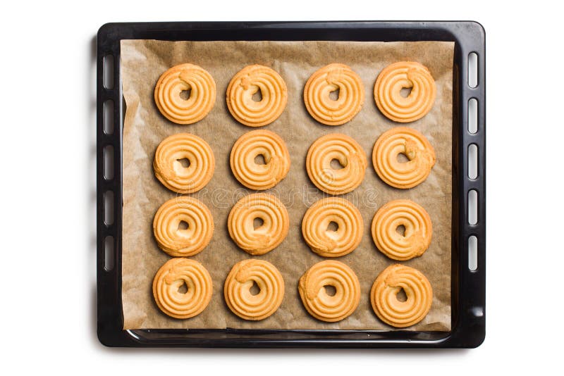 Sweet Ring Biscuit on Baking Tray Stock Image - Image of dessert ...