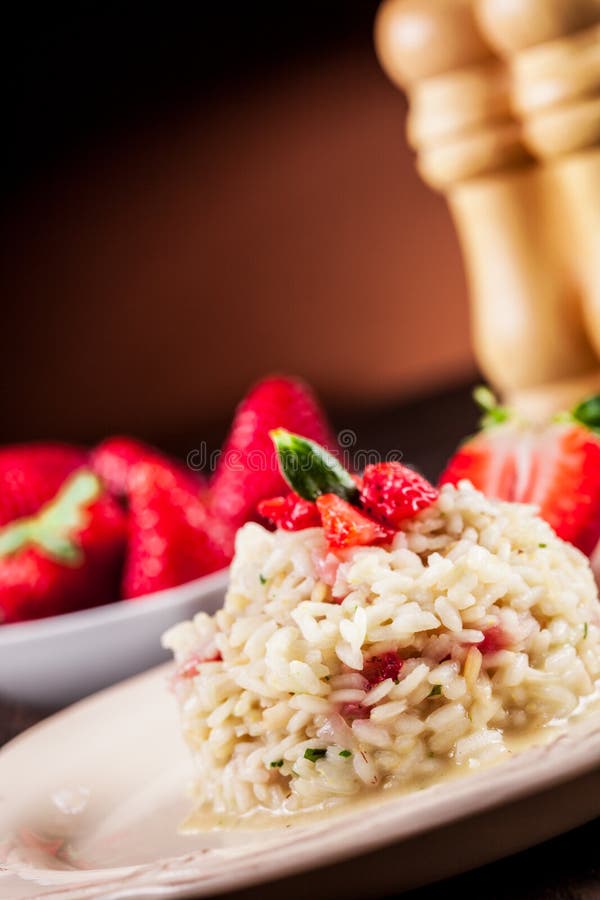 Sweet Risotto with Strawberries Stock Image - Image of meal, cereals ...