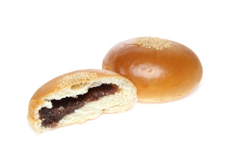 Sweet Roll Filled with Red Bean Paste Stock Image - Image of anko ...