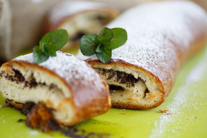 Sweet Roll with Poppy Seeds Stock Photo - Image of breakfast, gourmet ...