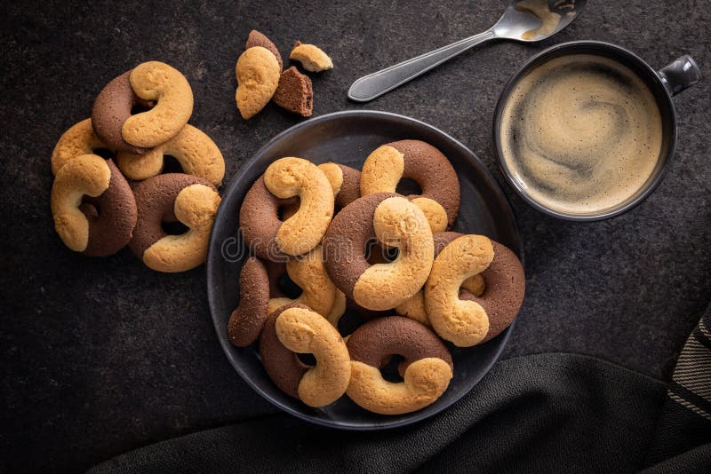 Sweet Round Biscuits. Cookies with Double Flavor Stock Image - Image of ...
