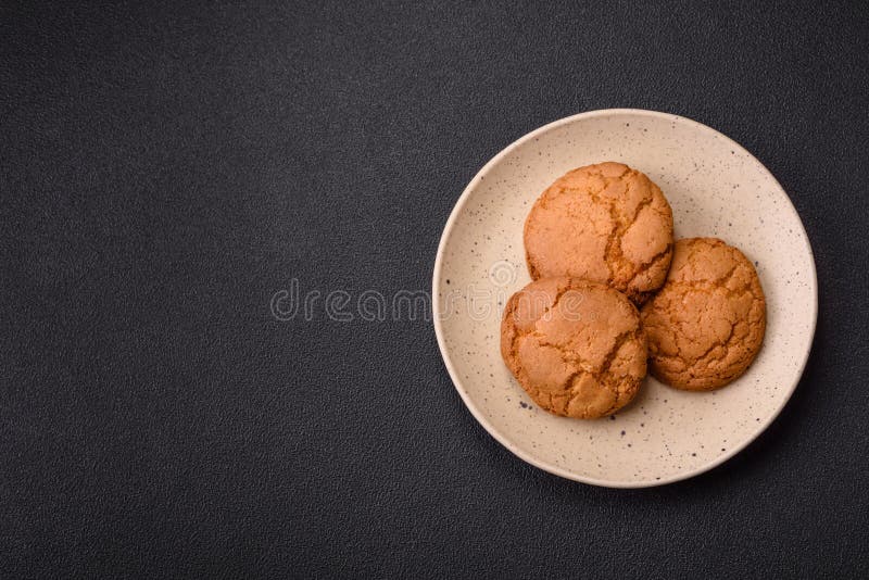 Sweet Round Crispy Lemon Cookies Stock Image - Image of crunchy ...
