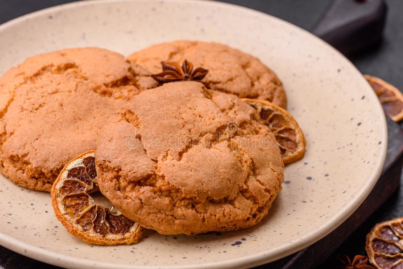 Sweet Round Crispy Lemon Cookies Stock Photo - Image of biscuit ...