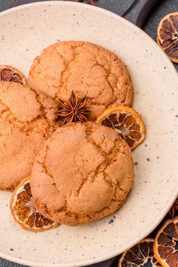 Sweet Round Crispy Lemon Cookies Stock Photo - Image of citron ...