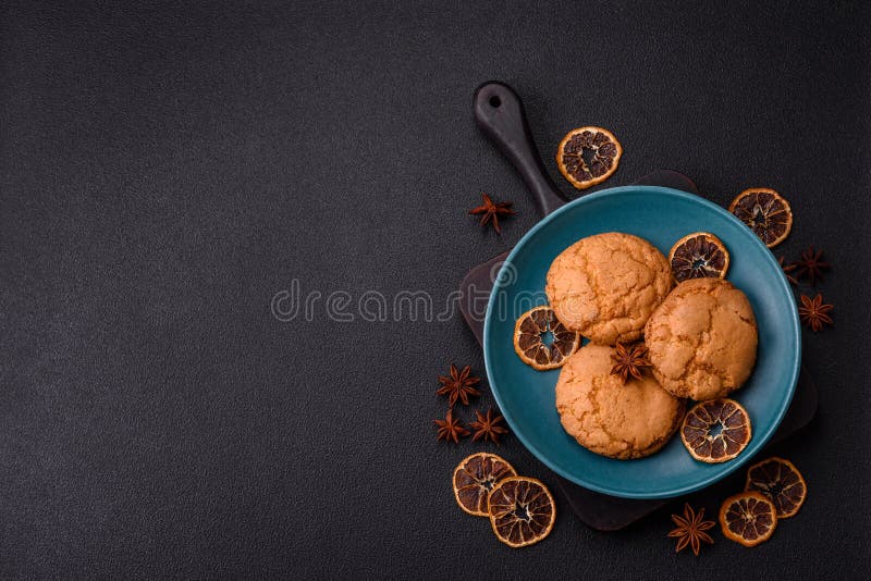 Sweet Round Crispy Lemon Cookies Stock Photo - Image of vegetarian ...