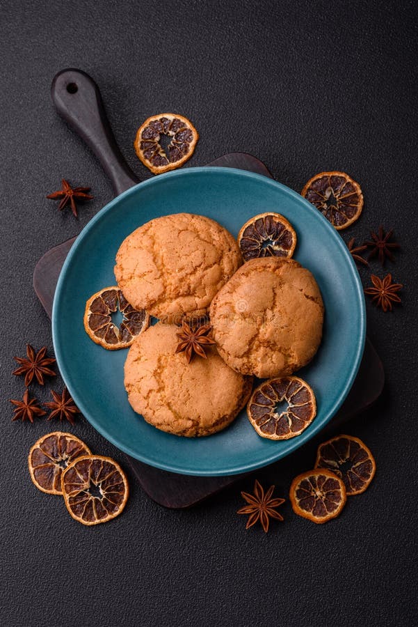 Sweet Round Crispy Lemon Cookies Stock Photo - Image of delicious ...