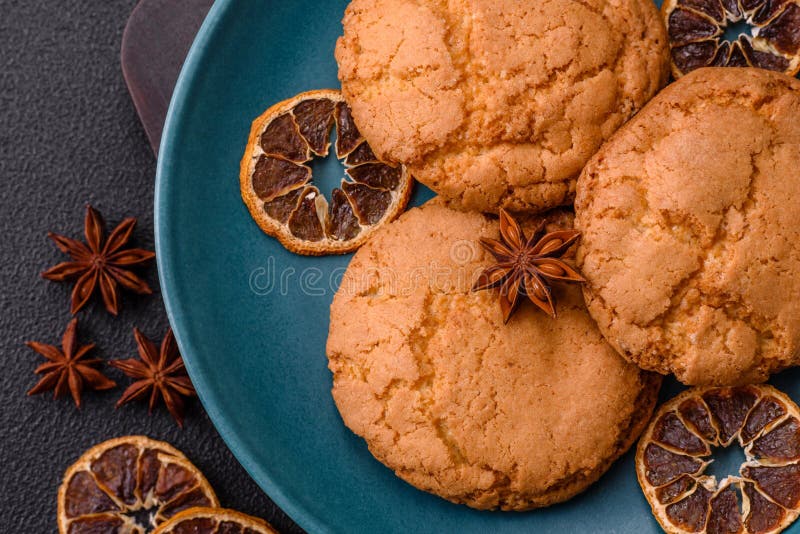 Sweet Round Crispy Lemon Cookies Stock Photo - Image of nutrition ...