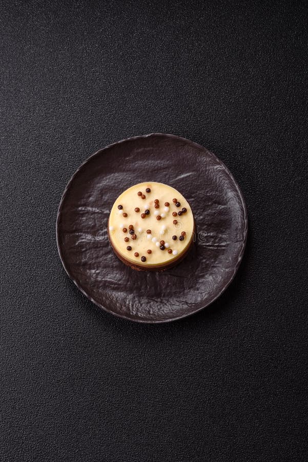 Sweet Round Tart Three Chocolates Stock Photo - Image of tart, decorate ...