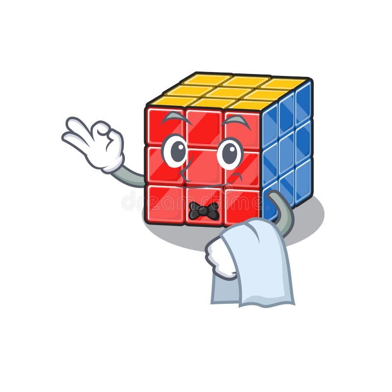 Sweet Rubic Cube Character Working As a Waiter Editorial Stock Image ...