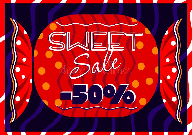 Sweet Sale in the Form of Candy Stock Vector - Illustration of ...