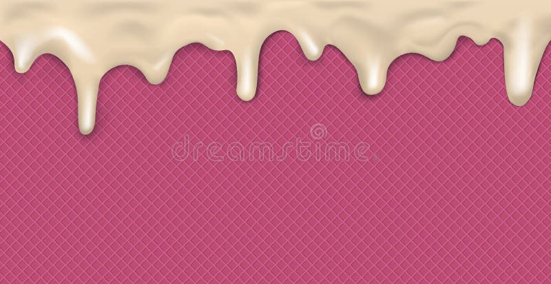 Sweet Seamless Panoramic Ice Cream Pattern with Dripping Light Icing ...