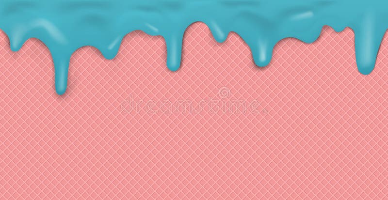 Sweet Seamless Panoramic Ice Cream Pattern with Dripping Pink Icing and ...