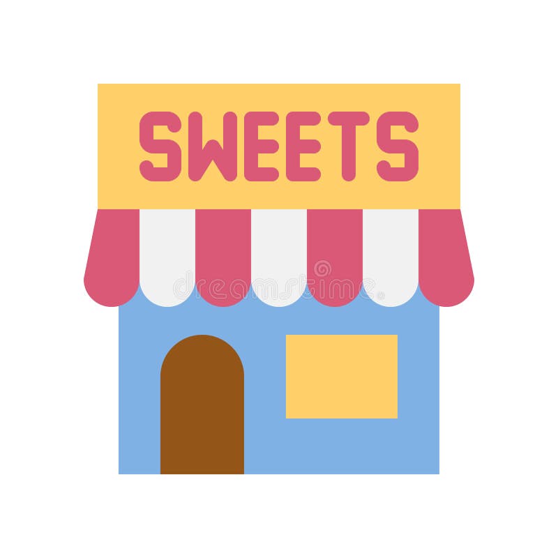 Sweet Shop Vector Illustration, Isolated Flat Stye Icon Stock Vector ...