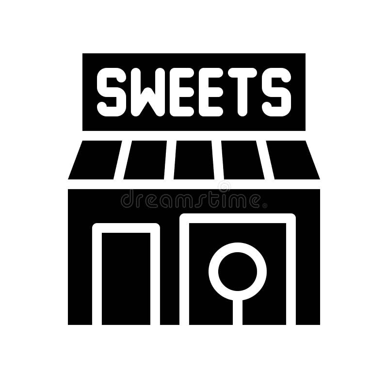 Sweet Shop Vector Illustration, Isolated Solid Stye Icon Stock Vector ...