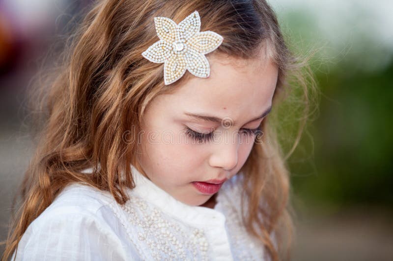 Sweet Six Years Old Blonde Girl Outdoors Stock Image Image Of Portrait Preschooler 277664795