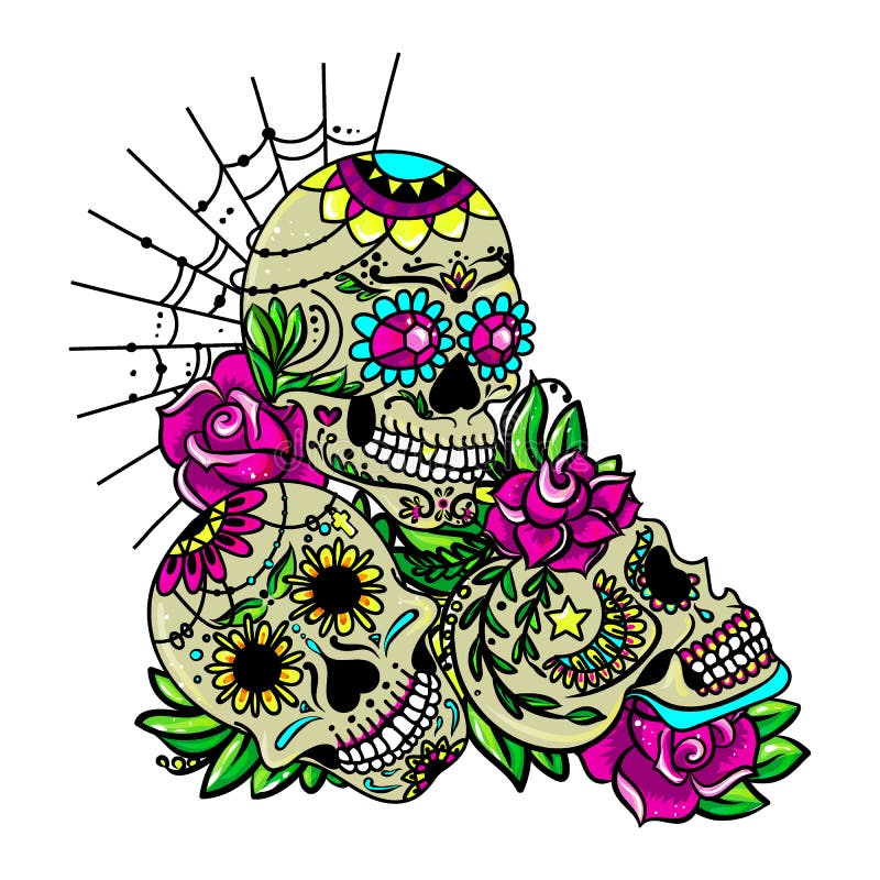 Sweet skull stock vector. Illustration of horror, culture - 99856014