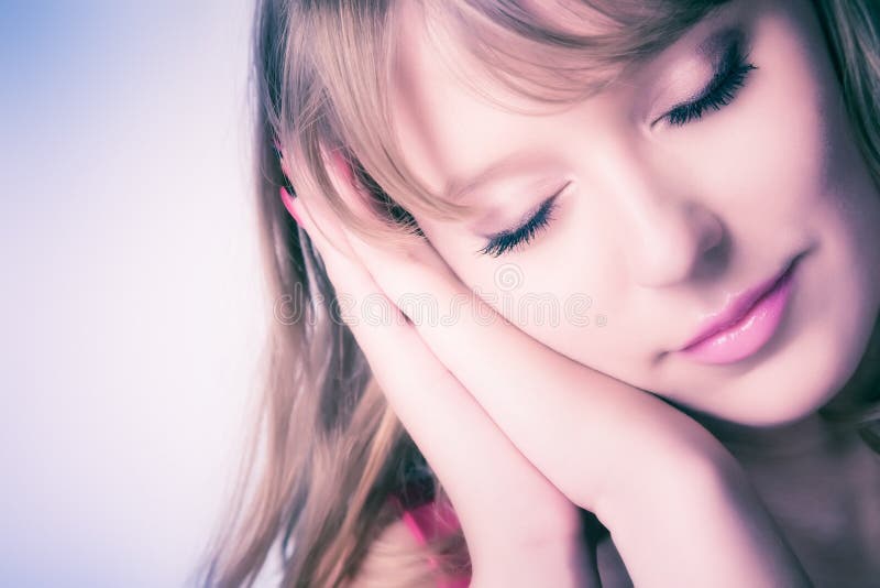 Sleeping woman face stock image. Image of beauty, relaxing - 2704335