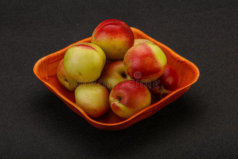 Sweet Small Nectarines in the Basket Stock Photo - Image of orange ...