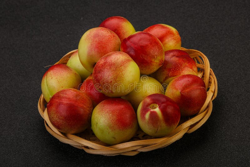 Sweet Small Nectarines in the Basket Stock Photo - Image of ingredient ...
