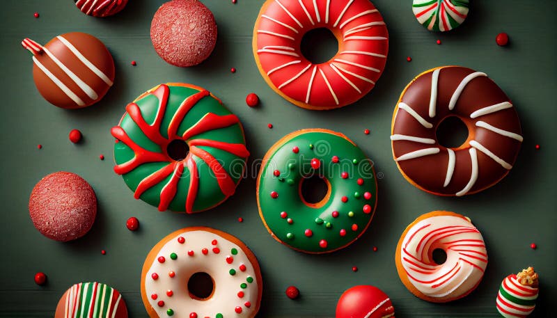 Sweet Snack Decoration Gourmet Donut with Chocolate Icing ,generative ...