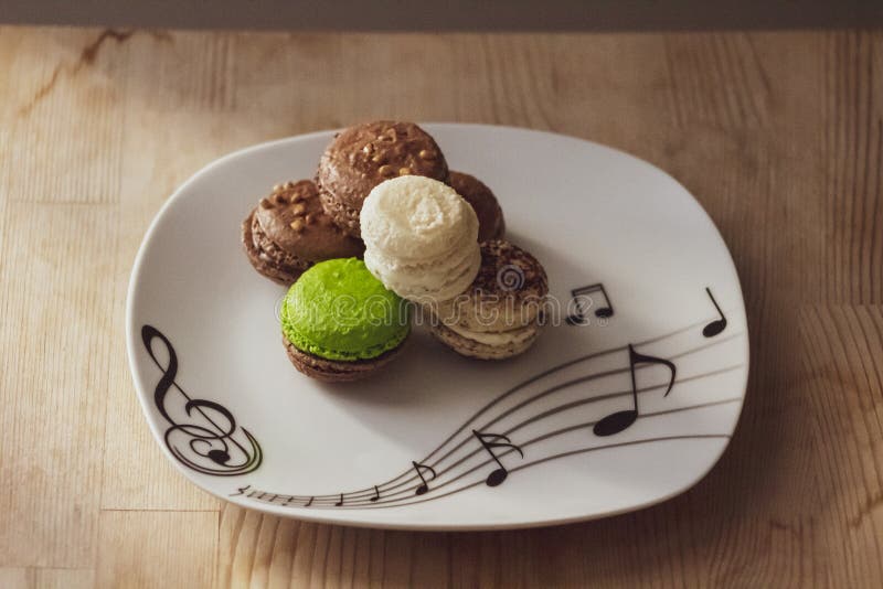 A Sweet Snack with Macarons Stock Image - Image of produce, sweetness ...